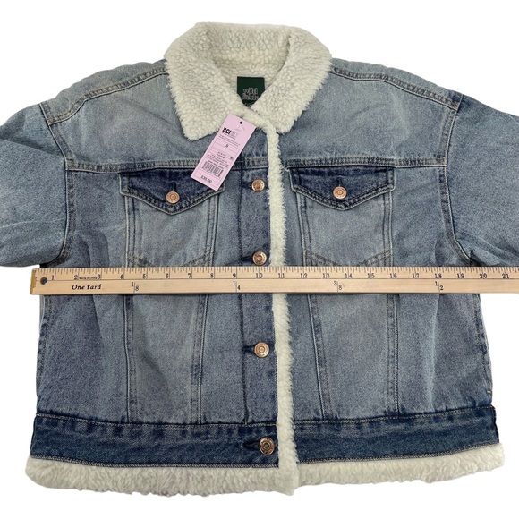 wild fable | Jackets & Coats | Nwt Wild Fable Crop Blue Denim Button Up ...